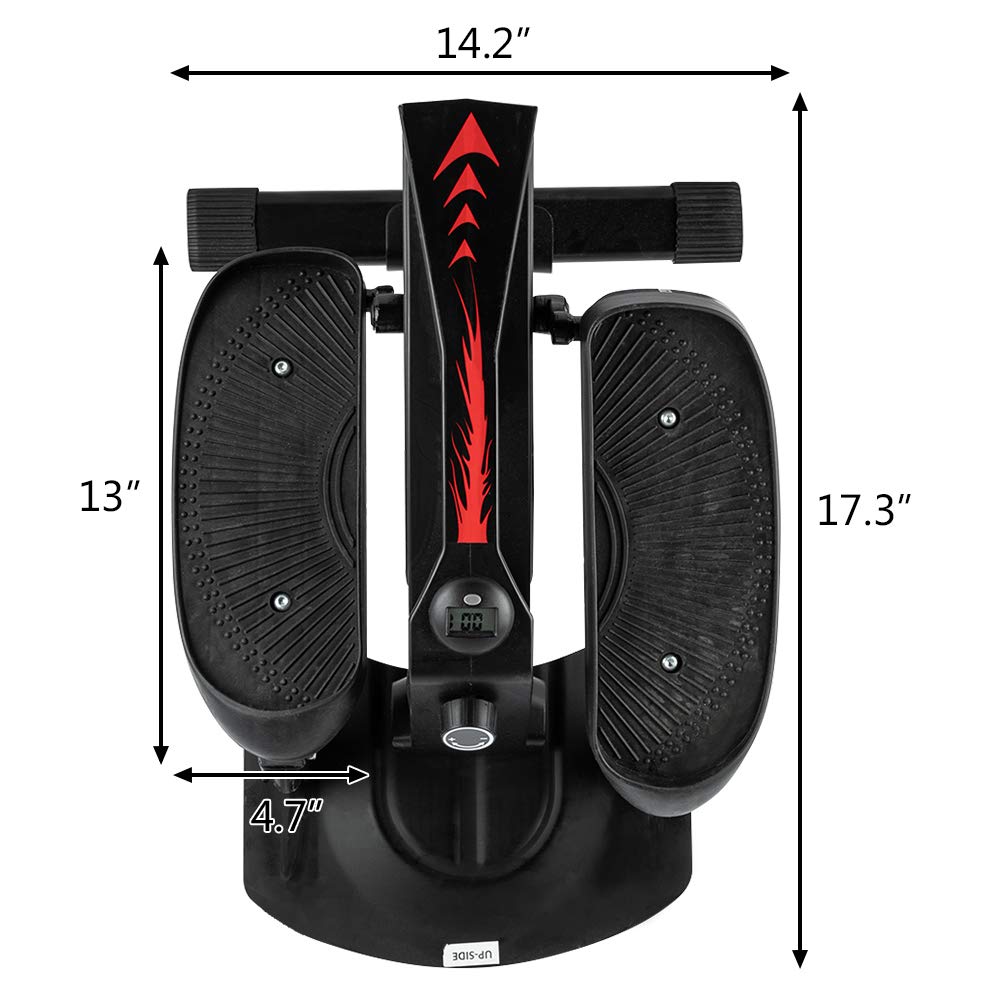 SSLine Elliptical Machines for Home Office Use Under Desk/Stand up Elliptical Trainer with LCD Monitor Mini Exercise Bike Compact Strider Foot Leg Pedal Exerciser Stepper for Small Space