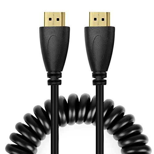 UCEC 4k Full HDMI to Full HDMI Coiled Cable for Atomos Compatible for Ninja Star Recorder(11.8 inch-17.7 inch)