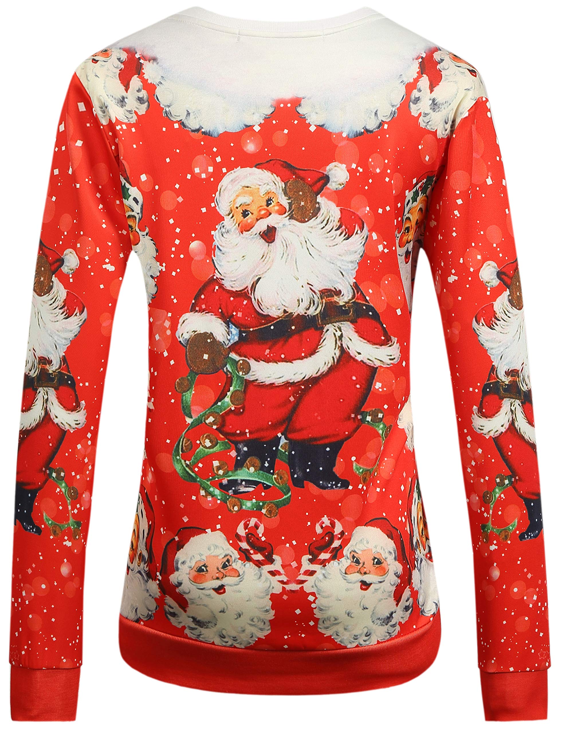 SSLR-Ugly-Christmas-Sweatshirts-for-Women-Crewneck Sweatshirts Xmas Holiday Funny Pullover Lightweight (Large, Orange Red)