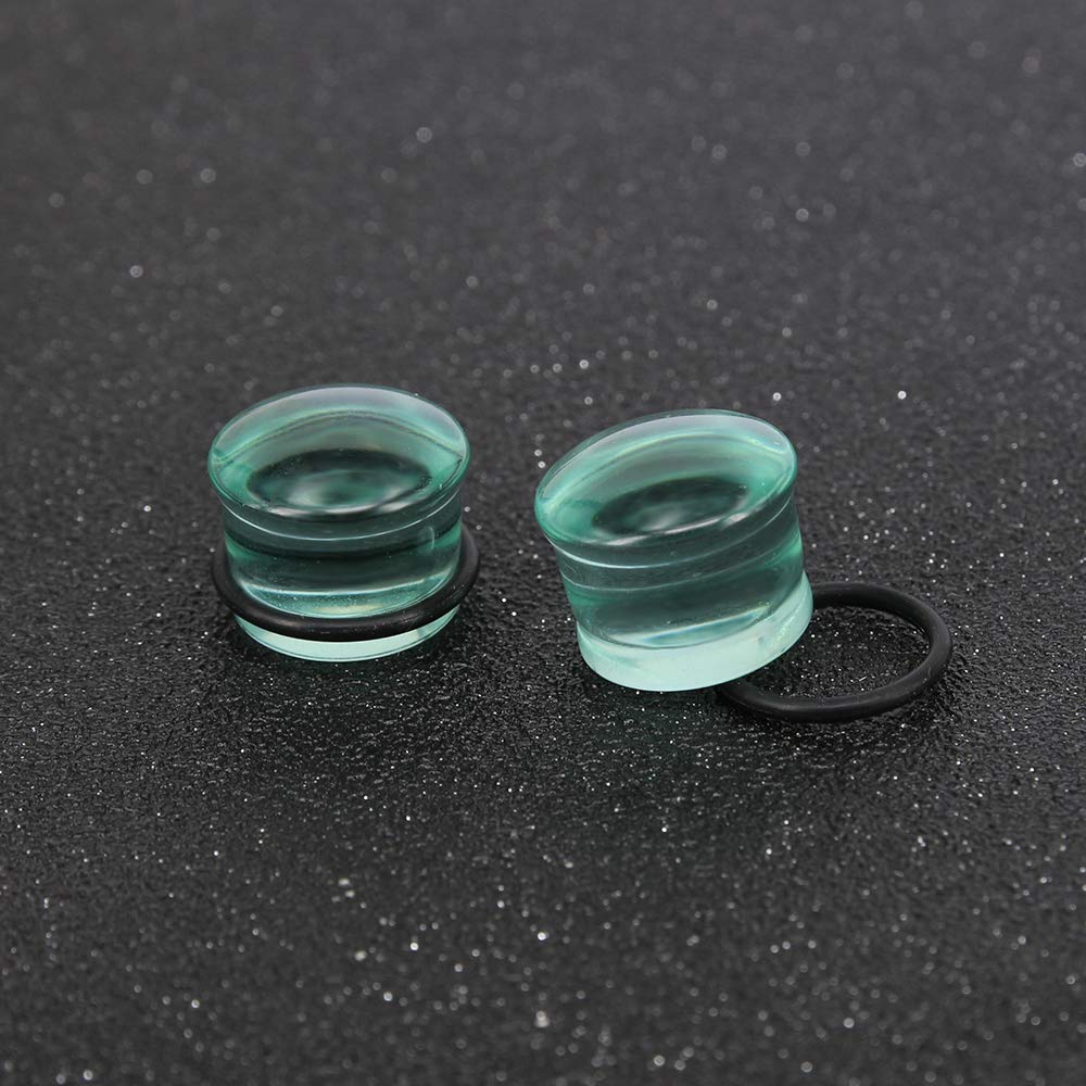 ZS 4 Pairs Glass Ear Gauges Mushroom Single Flare Plugs Tunnels Ear Lobe Stretching Piercing 4G-5/8 inches (Gauge=4g(5mm))