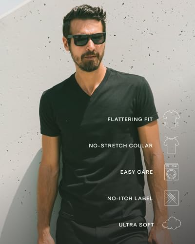 True Classic V Neck Mens T Shirt, Premium Fitted Soft Men's T-Shirts White
