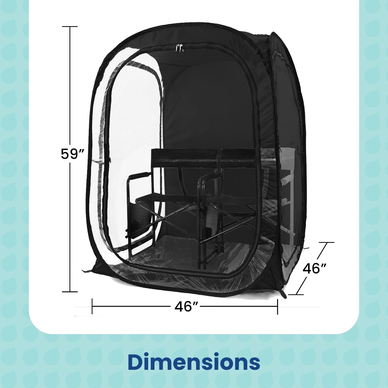 WeatherPod – The Original XXL 1-2 Person Pod – Pop-Up Weather Pod, Protection from Cold, Wind and Rain - Black