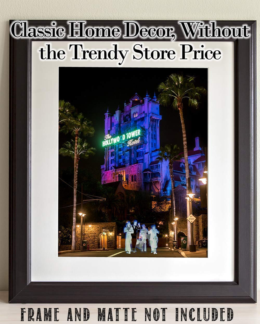 Tower of Terror with Ghosts - 11x14 Unframed A Print - Great Children's Room Decor and Gift for Disney Fans Under $15