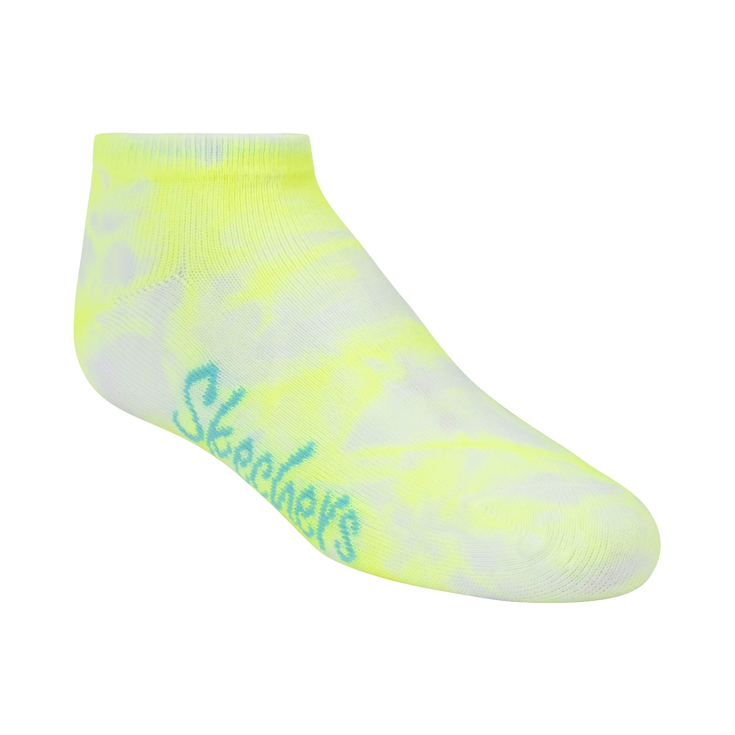 Skechers girls Girls' 6 Pack Low Cut + 3 Pack Hair Ties Socks, Tie Dye, 7-8.5 US