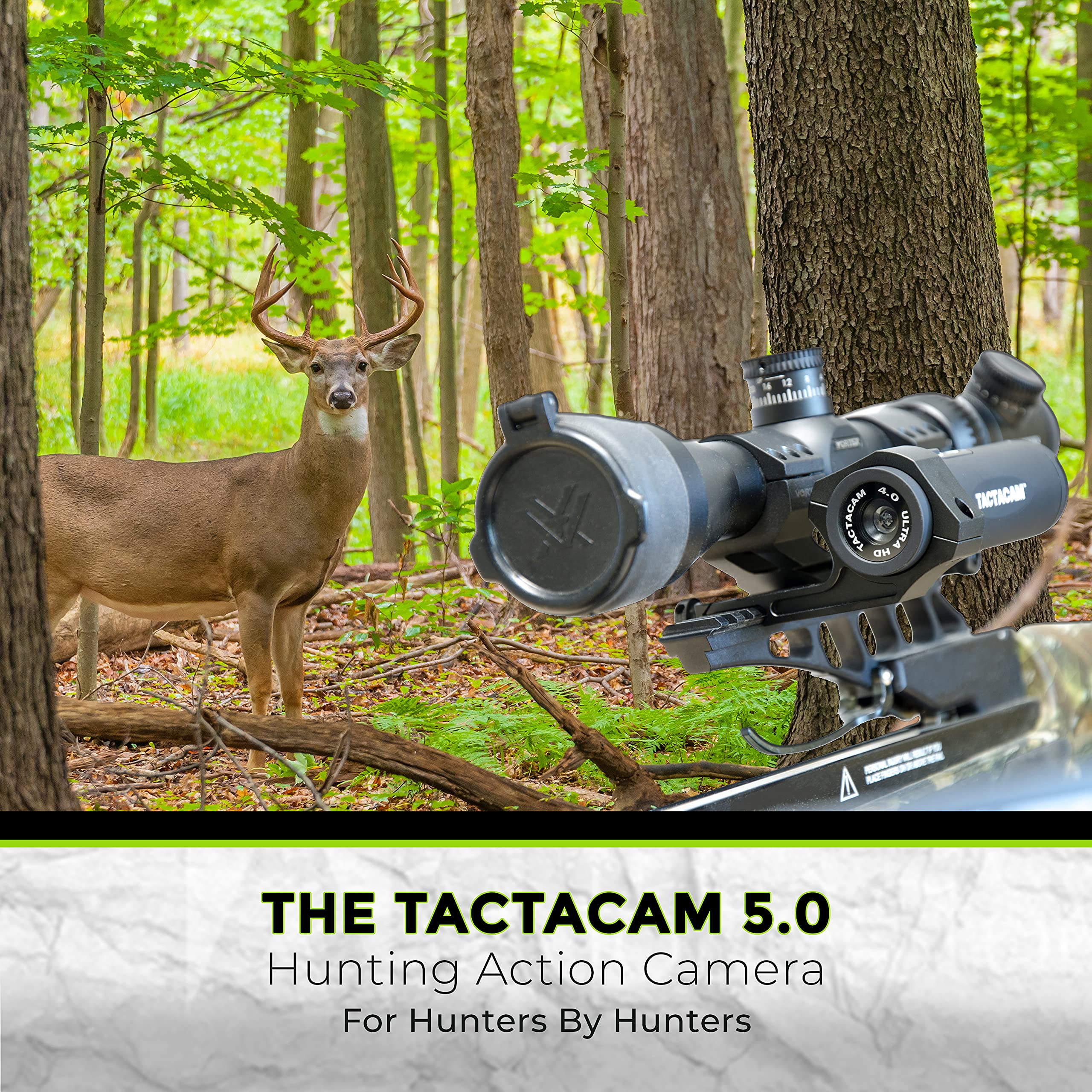TACTACAM 5.0 Hunting Action Camera + Under Scope Rail Mount and 64GB MicroSD Card