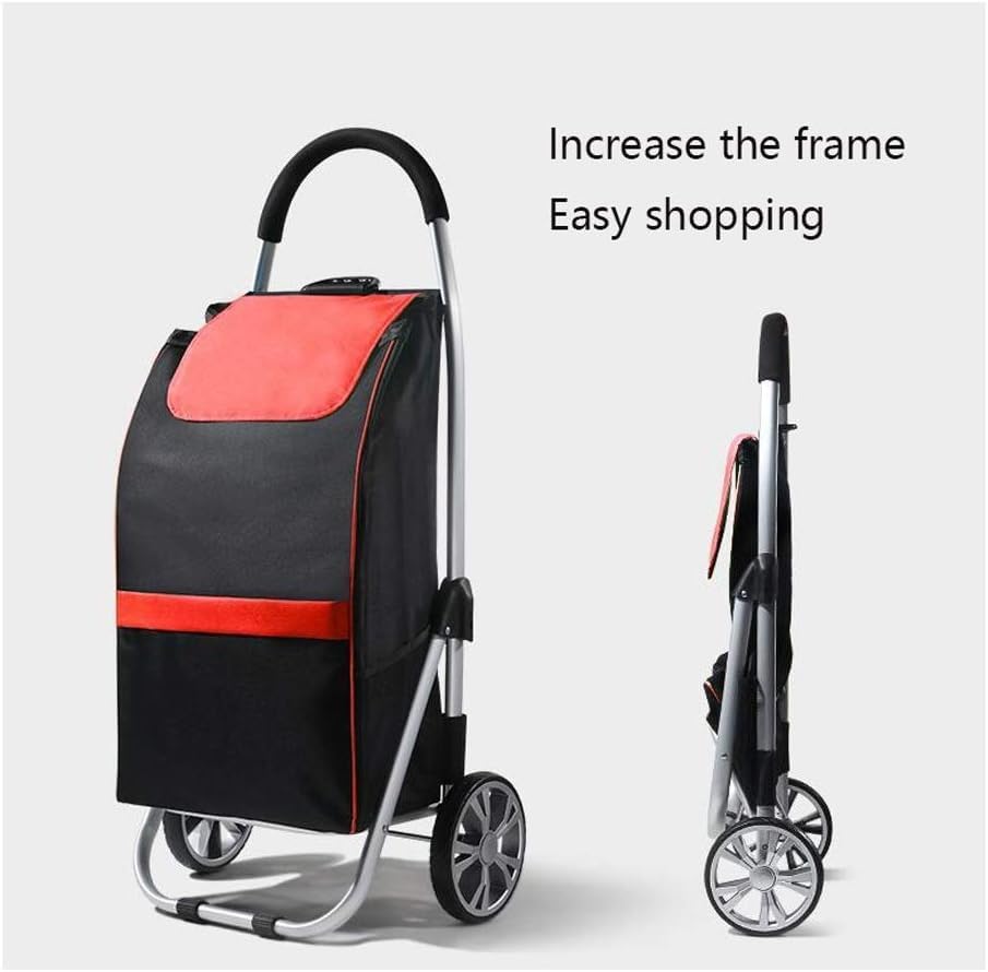 XDMINGY Folding Shopping Cart, Shopping Trolley Shopping Cart Folding Trailer Trolley Portable Trolley Hand Pulling Home Luggage Grocery Utility Carts