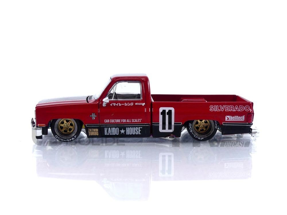 True Scale Miniatures Model Car Compatible with 1983 Chevrolet Silverado KAIDO V1 (Red) Limited Edition 1/64 Diecast Model Car Kaido House KHMG066