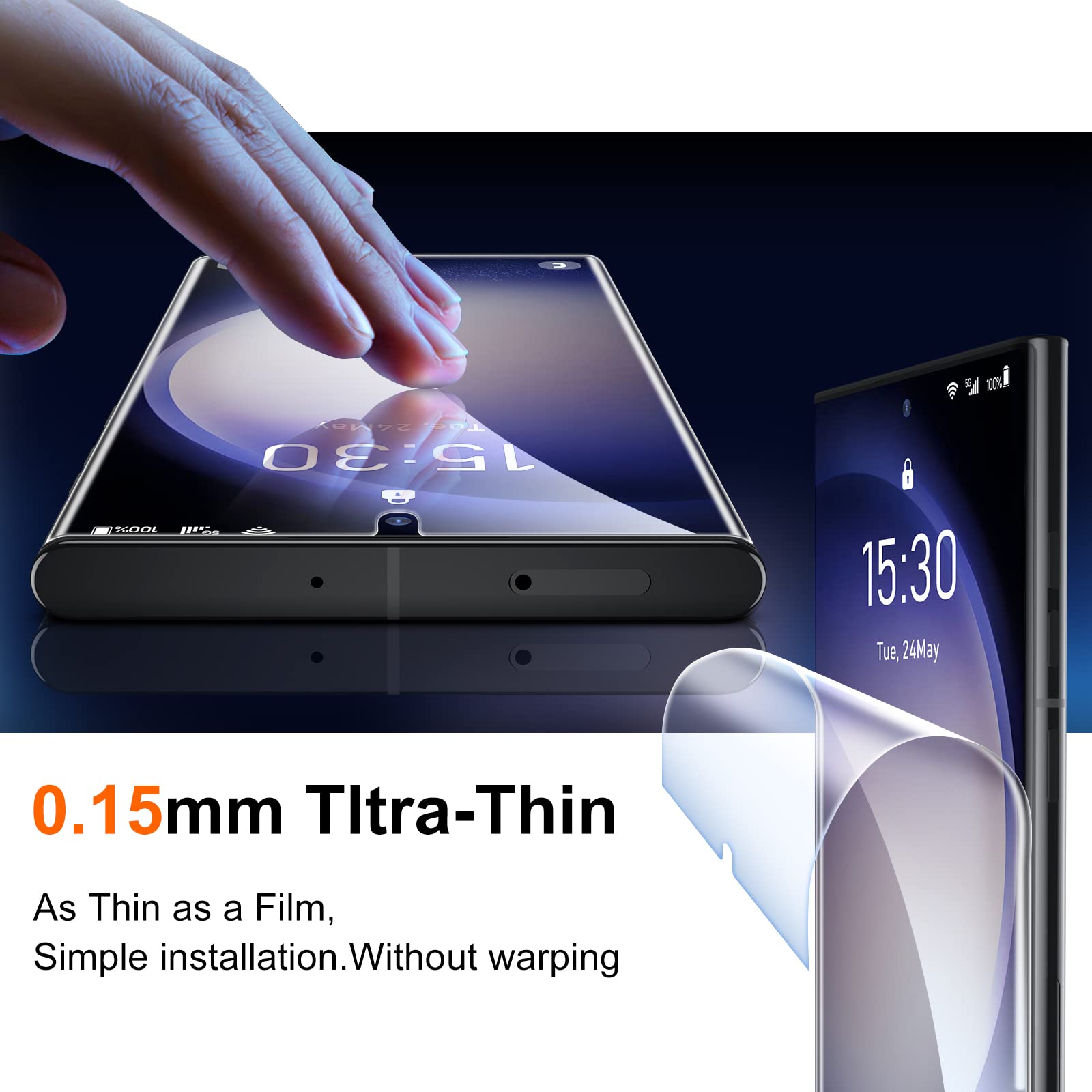 UniqueMe [2+2 Pack Compatible for Samsung Galaxy S23 Ultra 6.8 inch Screen Protector Flexible TPU