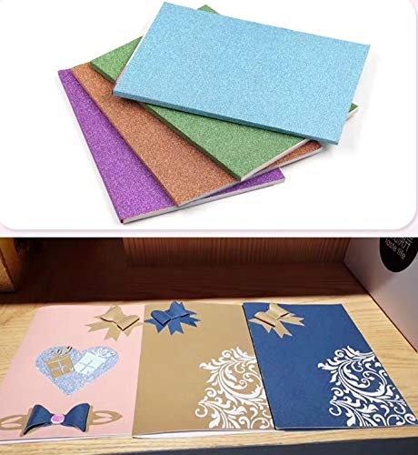 YZH Crafts Glitter Cardstock Paper,No-Shed Shimmer Glitter Paper,10 Sheets, DIY Party Deco, 8 Inch X 12 Inch, A4 Size (Royal Blue)
