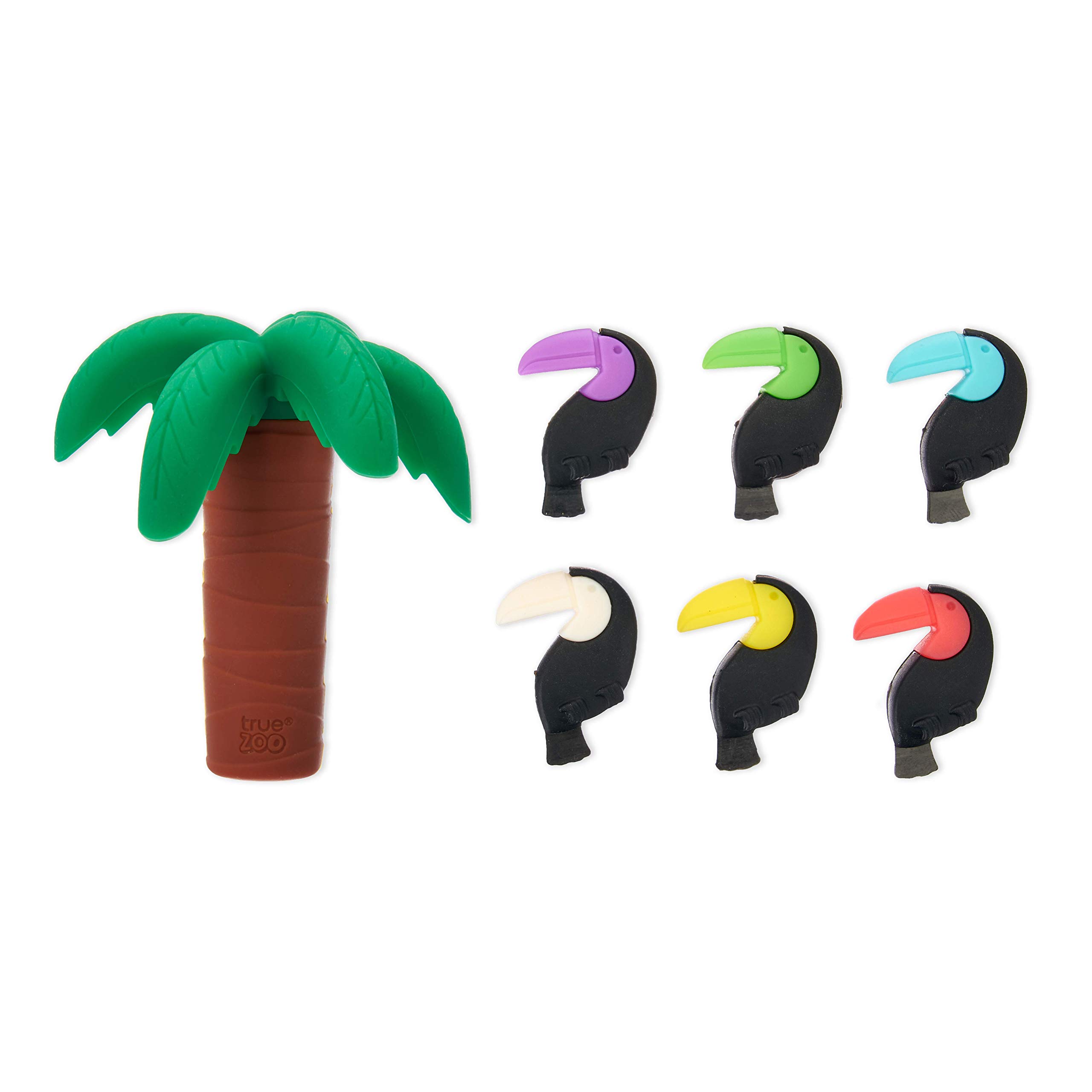 TrueZoo Toucan Palm Tree Set by TrueZo Drink Charm & Bottle Stopper