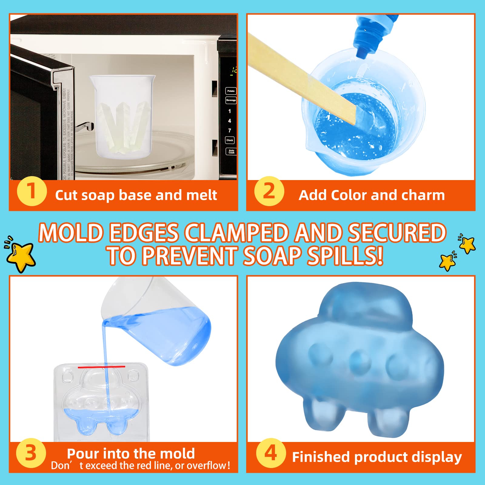 Sixth Space Soap Making Kit for Kids - Create Your Own Soap Lab - Reusable Mold, Multi-Color & Scents - STEM Science Kits - Crafts Birthday Gift for Boys and Girls, Age 8+