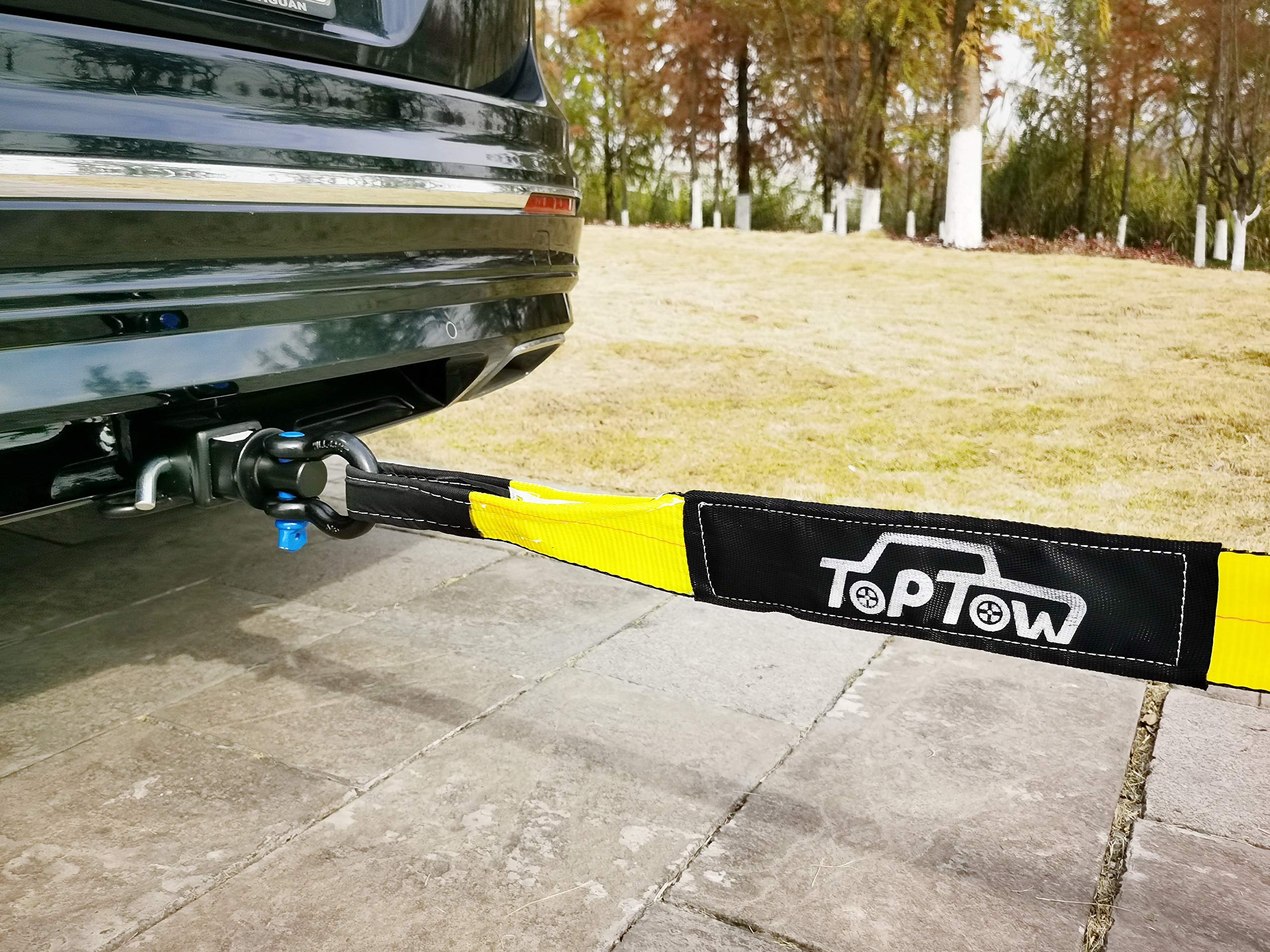 TOPTOW 63715 Snatch Strap Recovery Kit 10000 lbs Work Capacity- two 3/4" HD Shackles, 3" X 20' Tow Snatch Strap, Emergency Off Road, Storage Bag