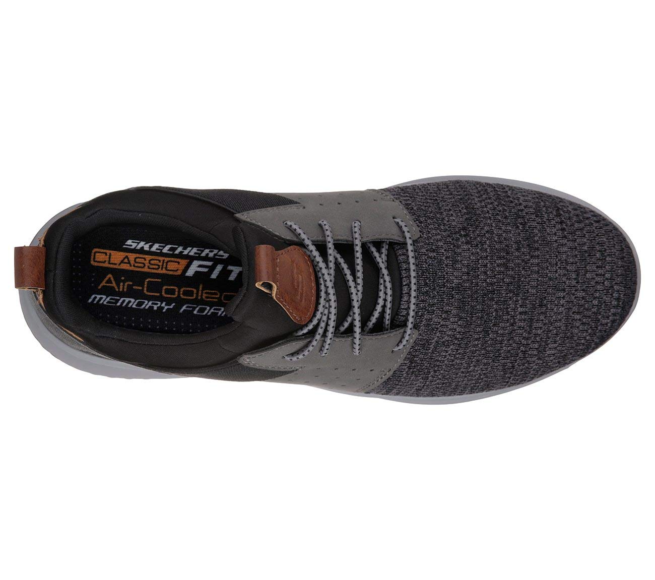 Skechers Men's Classic Fit-Delson-Camden Sneaker, Black/Grey, 9 M US