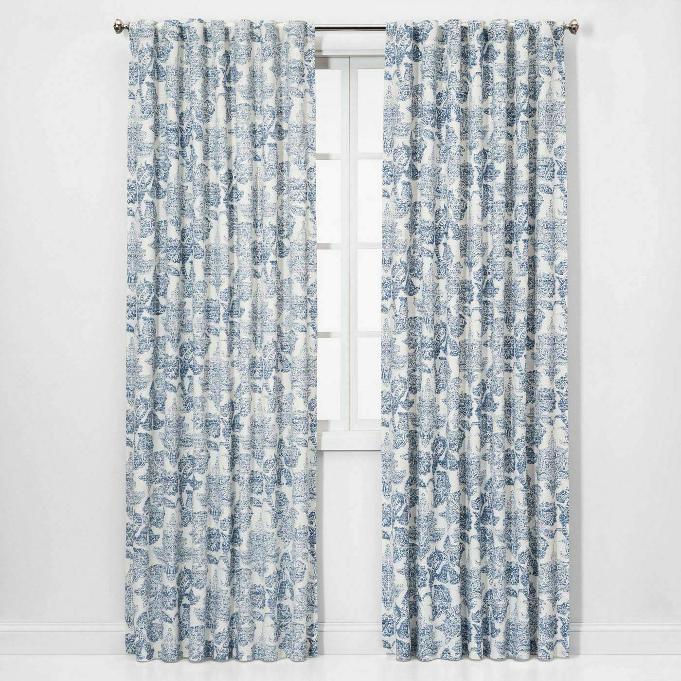 Threshold Linen Charade Curtain Panel 54"x 84" Blue