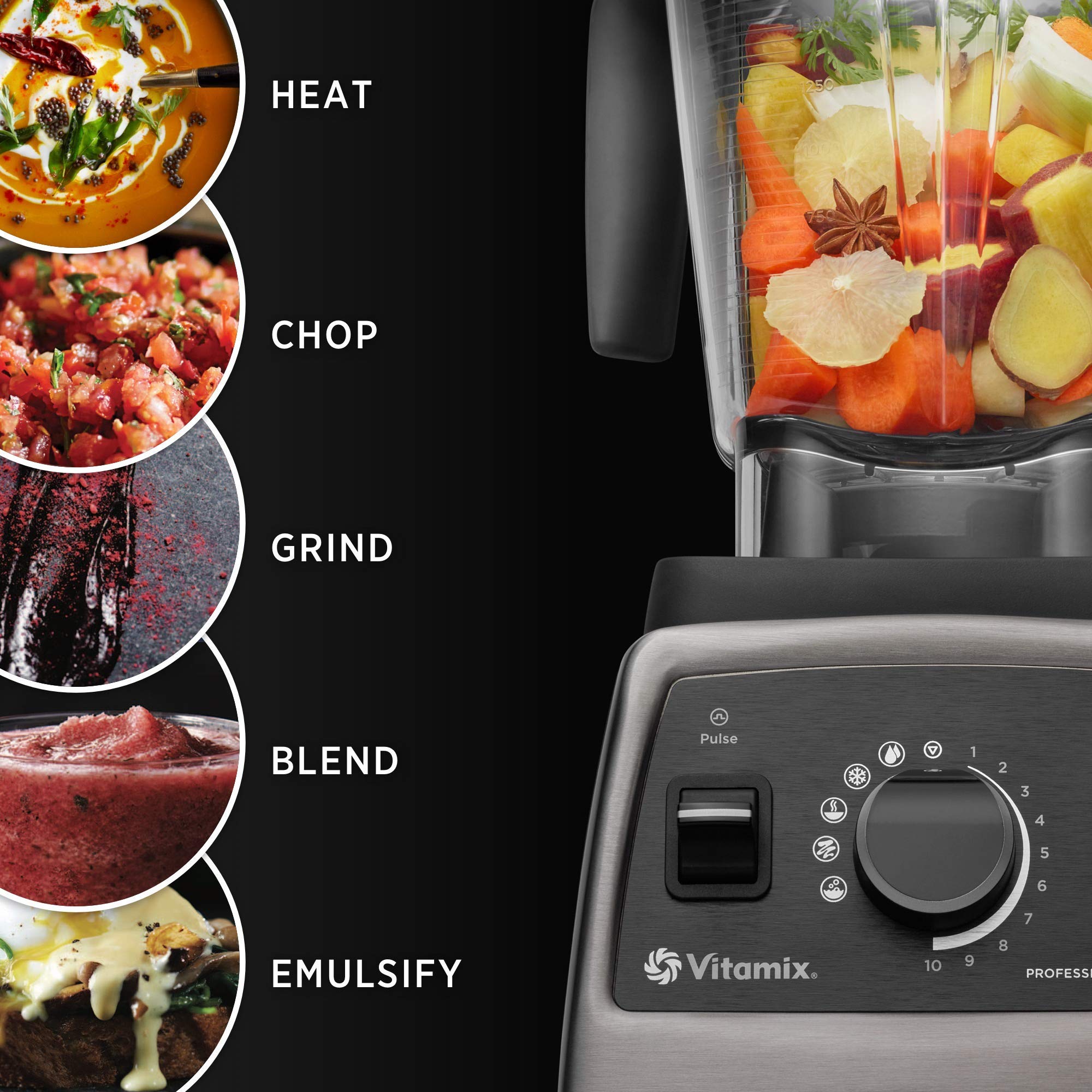 Vitamix Professional Series 750 Blender, Professional-Grade, 64 oz. Low-Profile Container, Black, Self-Cleaning - 1957 (Renewed)