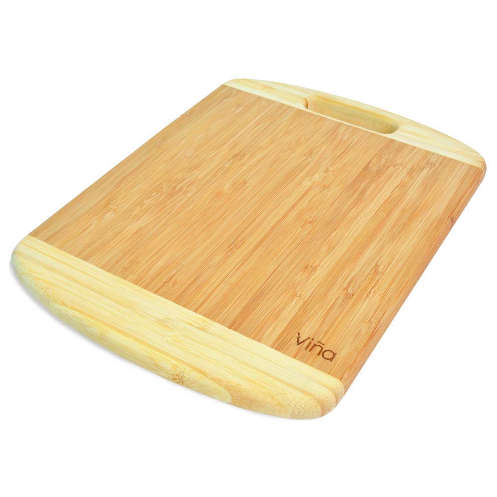 Vina Bamboo Cutting Board β Medium 12" x 9" Kitchen Chopping board with one handle, Eco-friendly