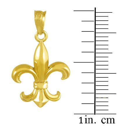 Religious Jewelry 10K Yellow Gold Fleur-de-Lis Charm Pendant
