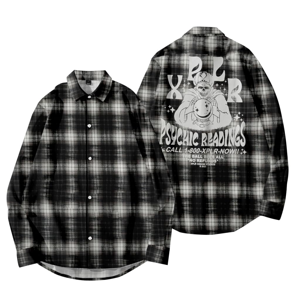 YQPTZJBE XPLR Psychic Button Jacket Hell Week Merch Halloween Cosplay Hoodies Winter Men/Women Sweatshirt Long Sleeve (Black,Small)