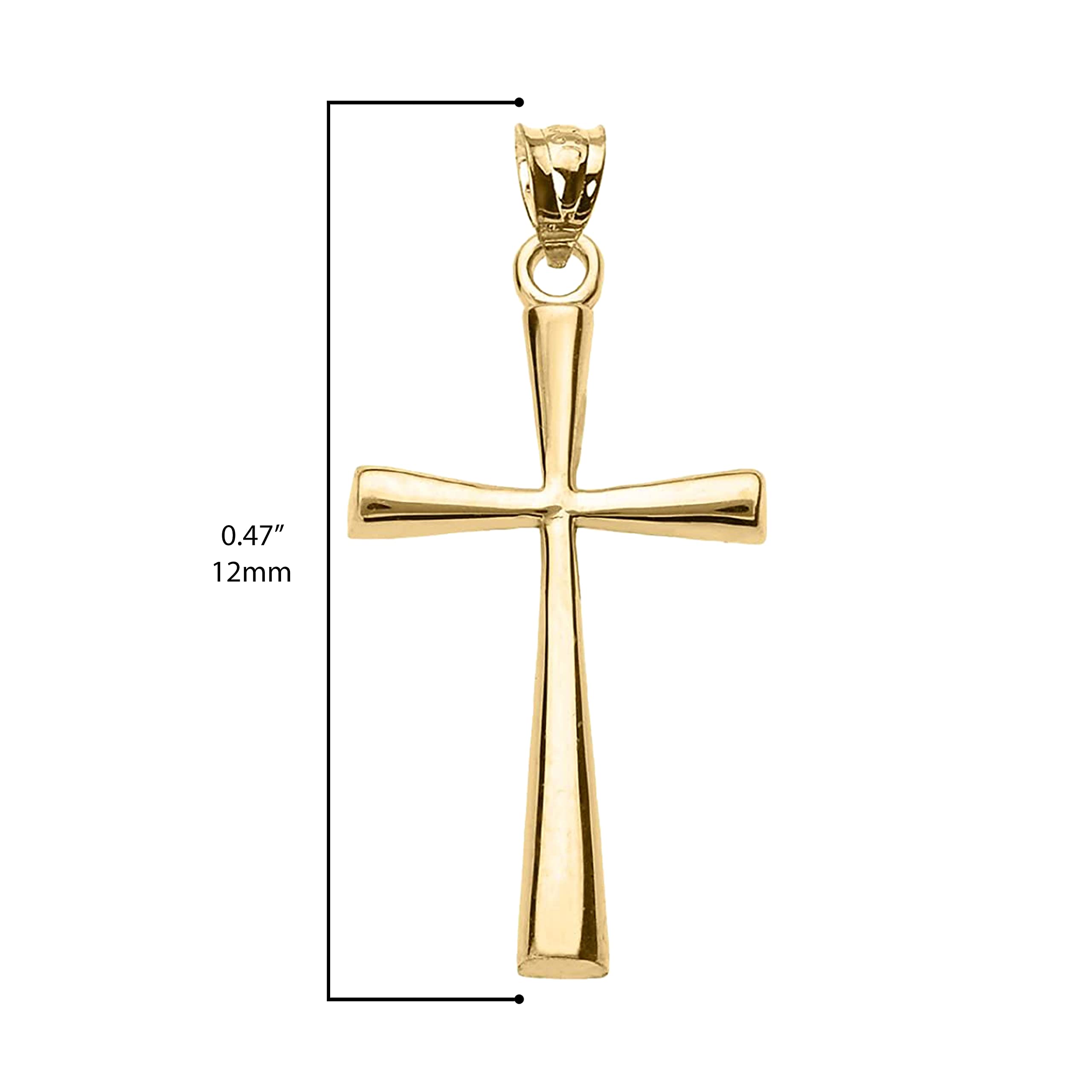 Religious Jewelry 14K Yellow Gold Simple Classic Flared Cross Pendant