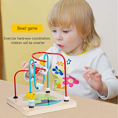Wooden Educational All in One Multifunctional Bead Maze Toy Kit Play Set Sorting Stacking Games Toys Activity Cube for Toddlers Kids Over 3 Years Old Skill Developing Brain Sorter