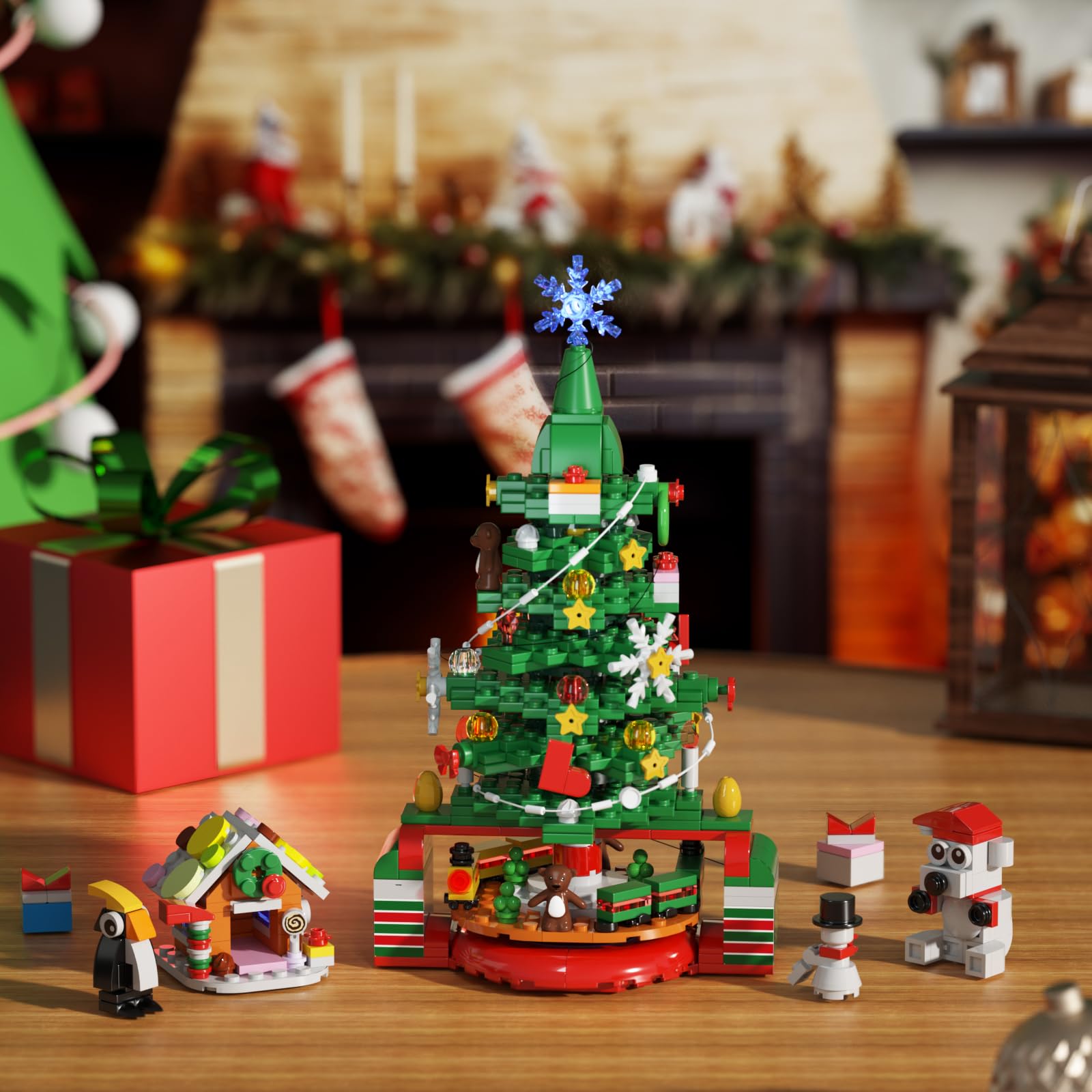 VONADO Christmas Tree Building Set, Christmas Building Bricks with LED Lights, Christmas Tree 2023 Building Blocks, Xmas Tree Gift Toy for Boys & Girls and Adults(545 Pcs)