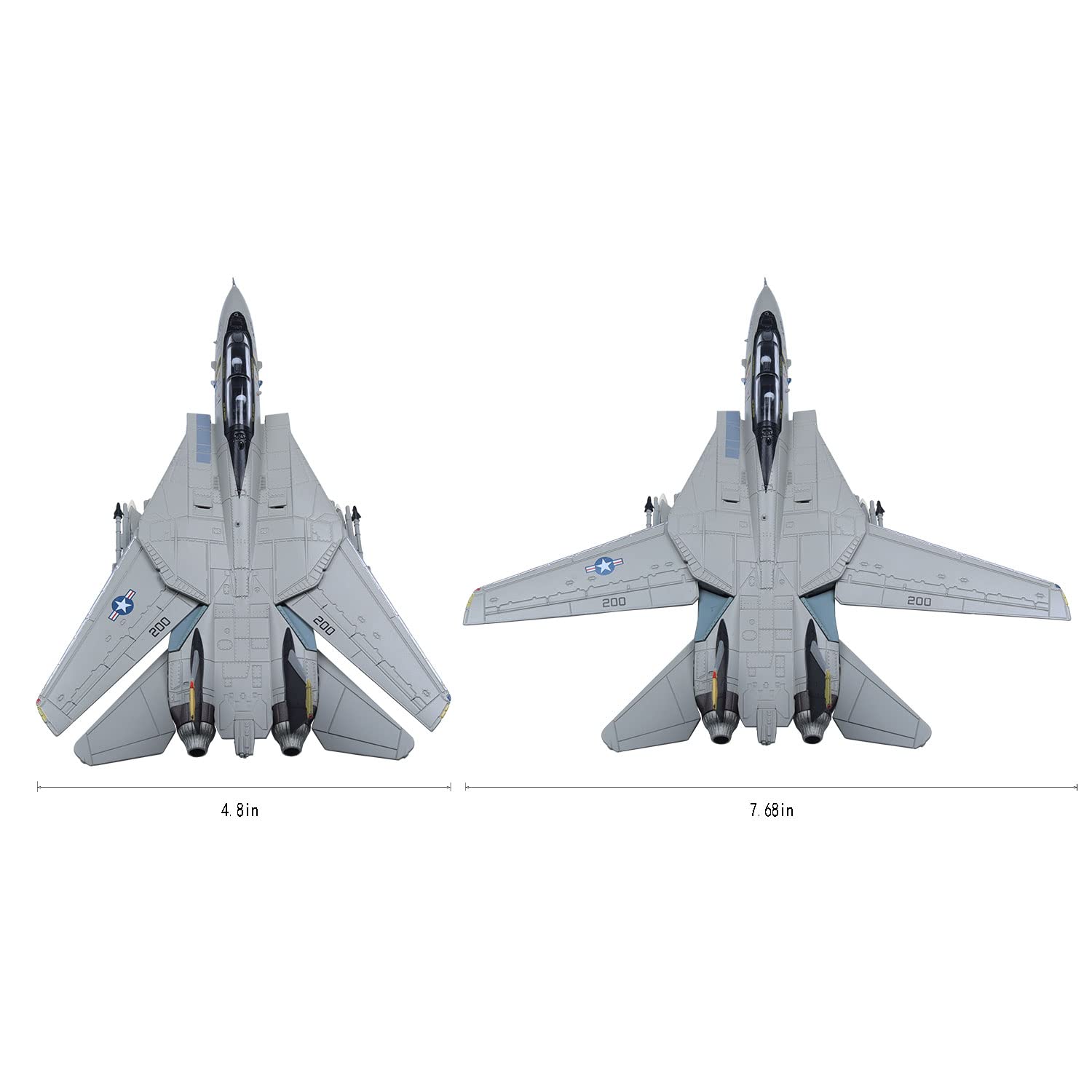 Udnorbay US Navy F-14 F-14A Tomcat Skeleton Fighter Plane Model 1/100 Diecast Military Airplane Models