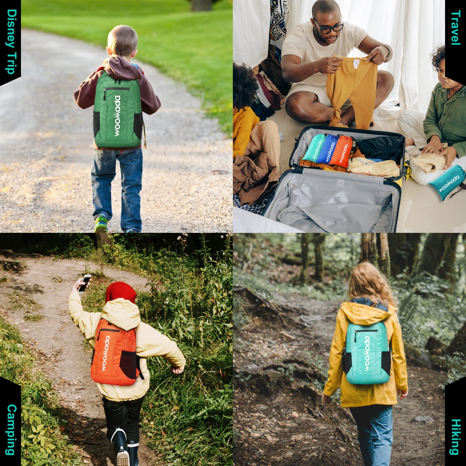 WOOMADA 16L Ultra Lightweight Packable Water Resistant Travel Hiking Backpack Daypack Handy Foldable Camping Outdoor Backpack