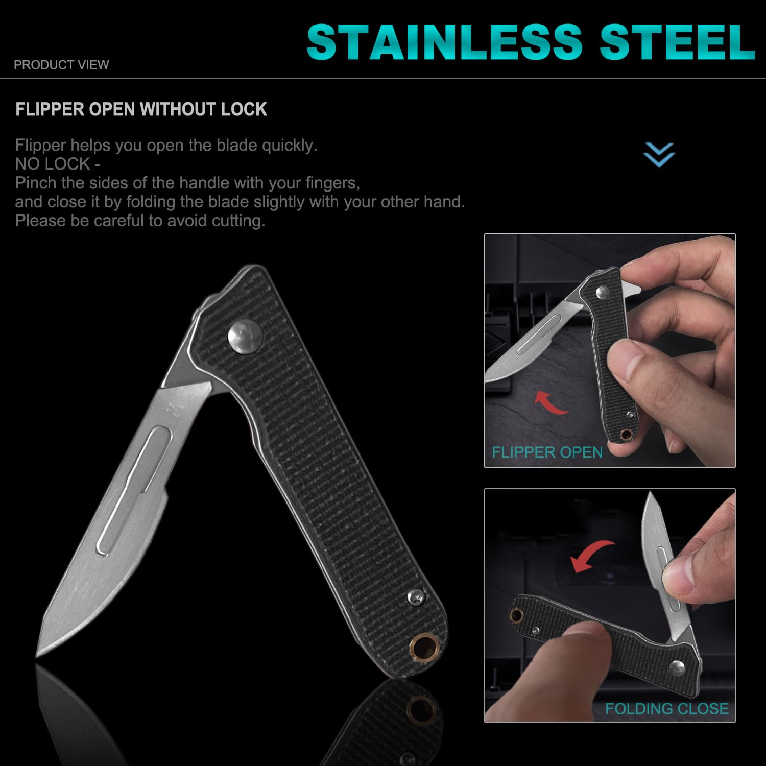 VIFUNCO Folding Scalpel Knife Micarta Handle, Pocket Knife for Men, Small Keychain Knife, Folding Razor Knives with 10pcs #24 Replaceable Blade, EDC Utility knife, Surgical Knives for Outdoor