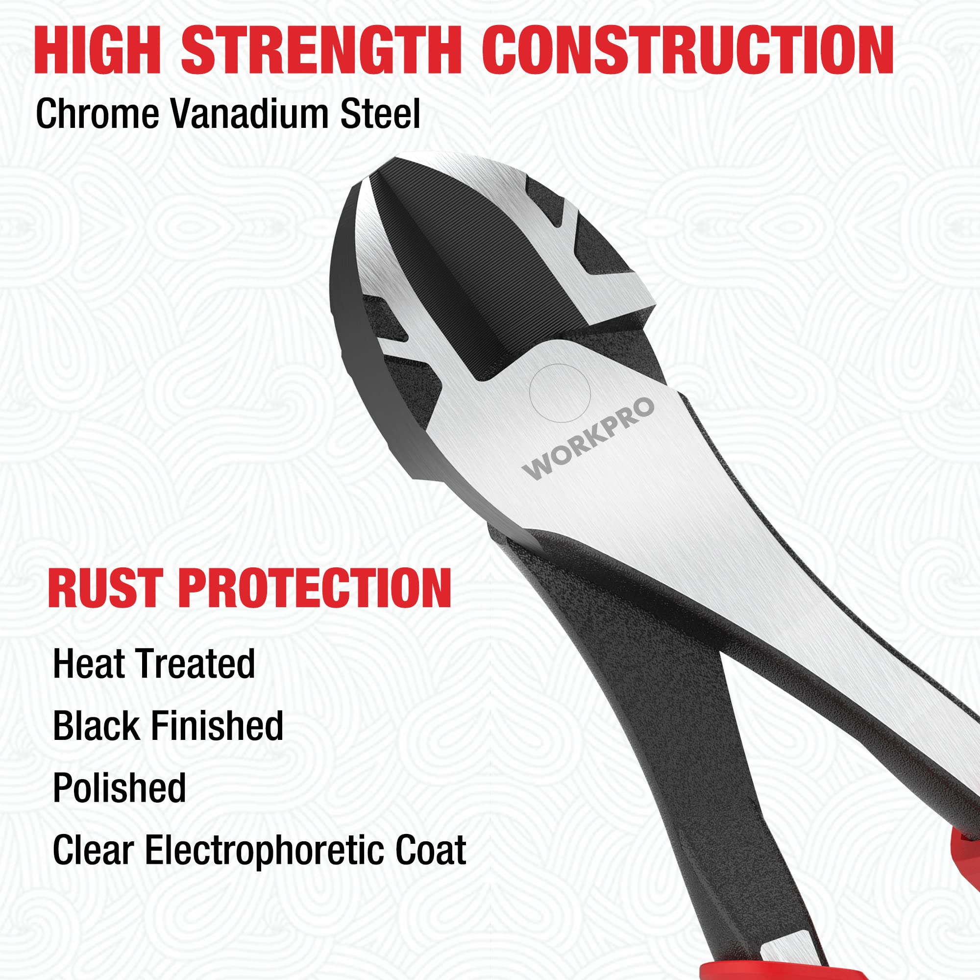 WORKPRO 8 Inch High Leverage Diagonal Pliers, Wire Cutters Heavy Duty in CRV Steel, Diagonal Cutters for Cutting Wires