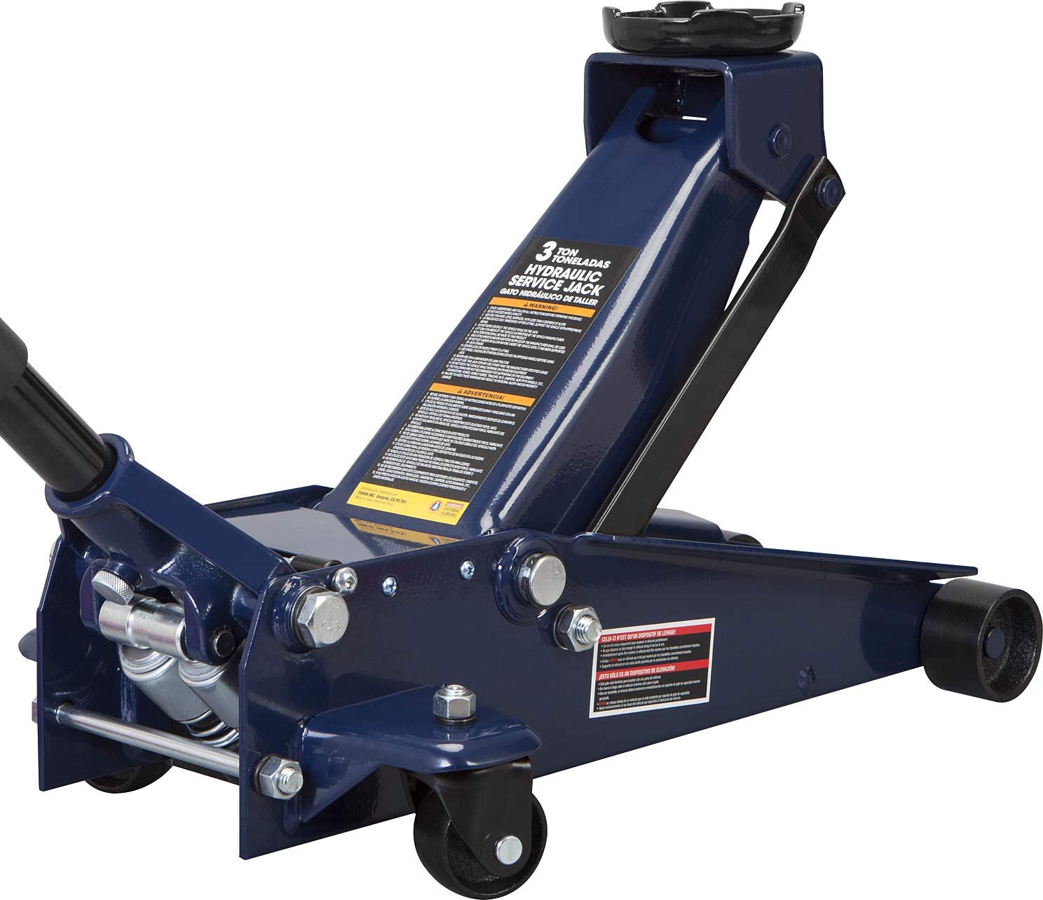 TCE ATZ830023U Torin Hydraulic Heavy Duty Steel Service/Floor Jack with Dual Piston Quick Lift Pump, 3 Ton (6,000 lb) Capacity, Blue