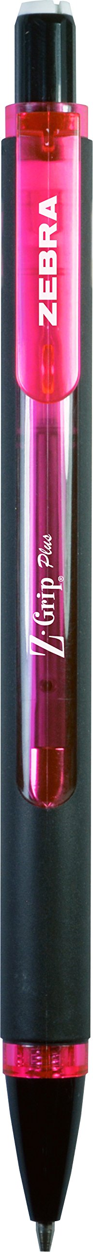 Zebra Pen Z-Grip Plus Mechanical Pencil, 0.7mm, with Lead and Erasers, Assorted Barrel Colors, Blue, Pink, Black, 3-Pack