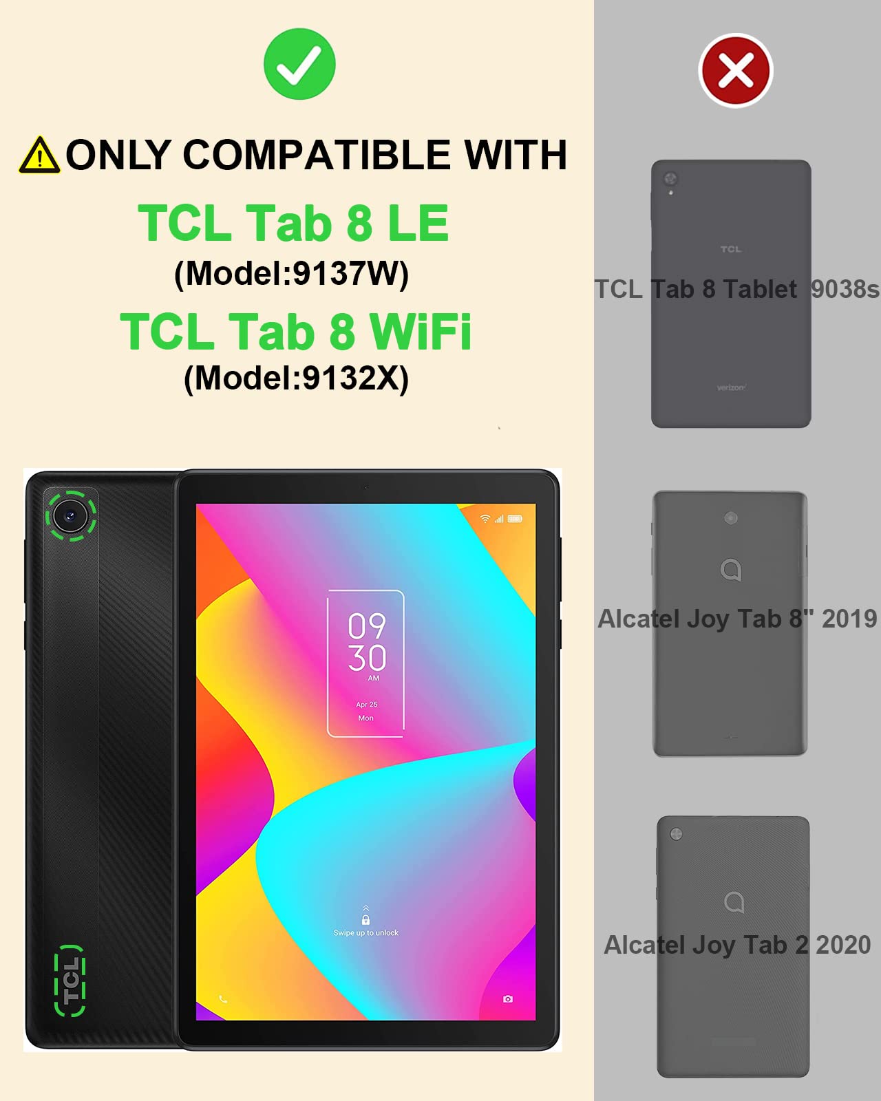 WESOROL Case for TCL Tab 8 LE Case,TCL Tab 8 LE Tablet Case with Kickstand,Rugged Military Grade Shockproof Kids Case for TCL Tab 8LE 9137W / TCL Tab 8 WiFi 9132X
