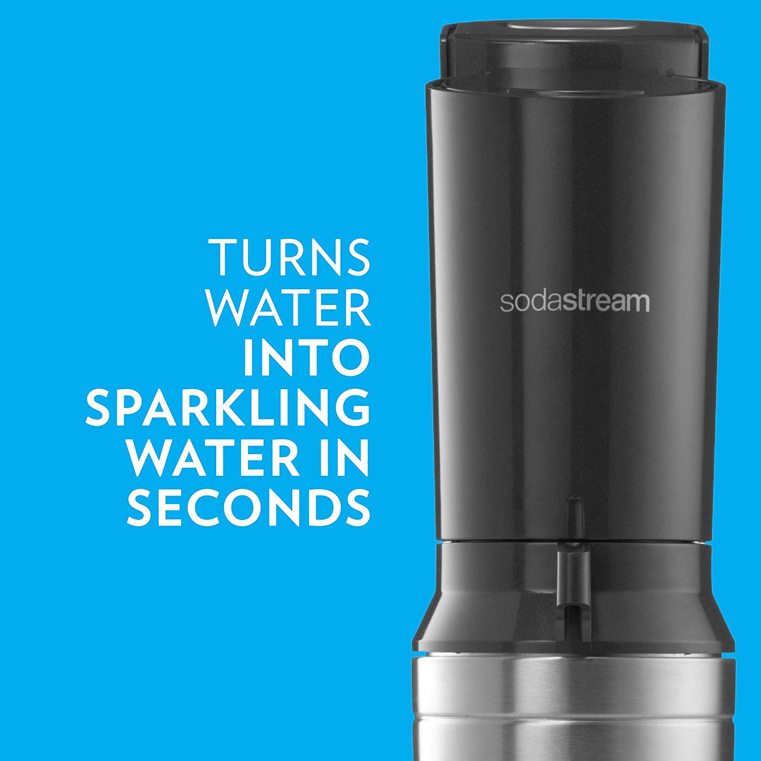 SodaStream Aqua Fizz Sparkling Water Maker Bundle (Black), with Co2, Glass Carafes, & 0 Calorie Fruit Drops Flavors