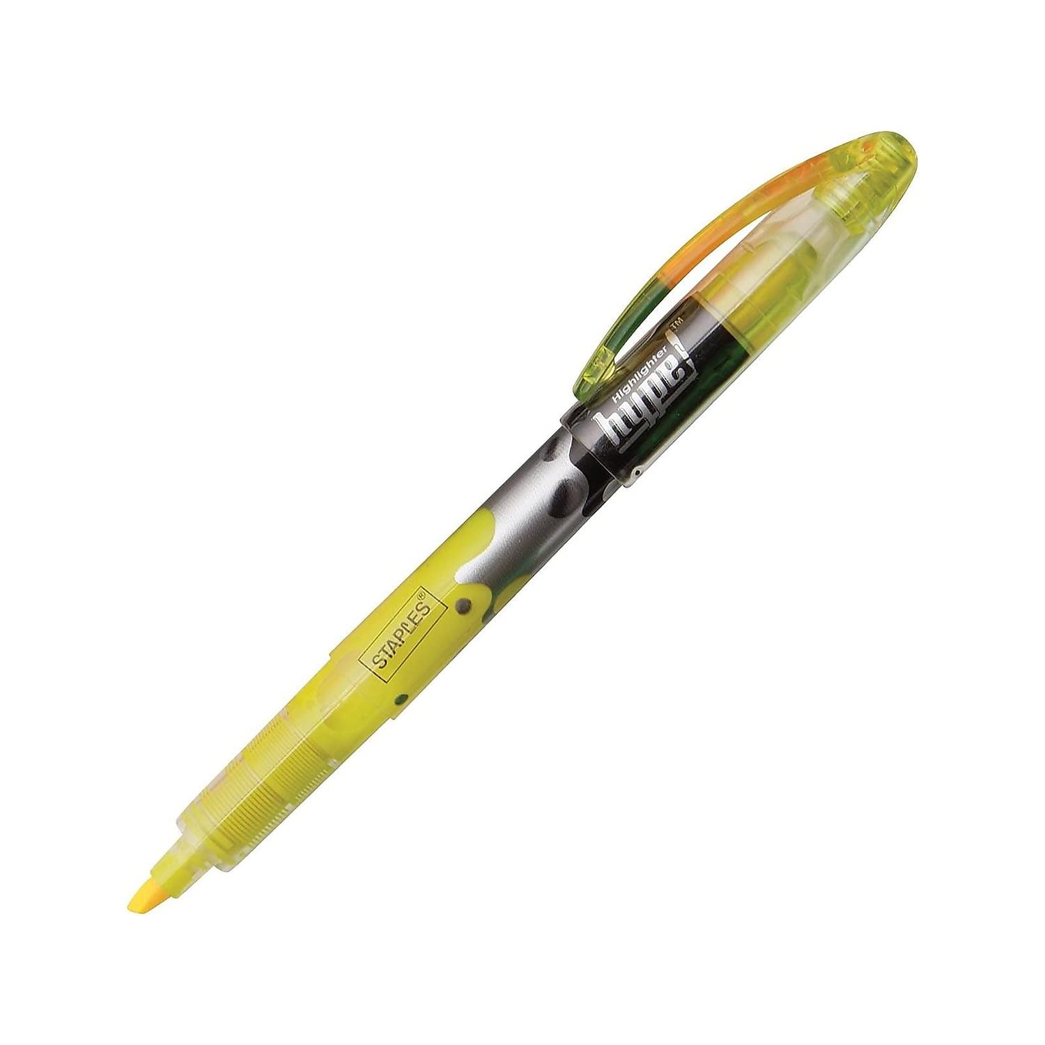 STAPLES 285009 Hype Liquid Highlighters Chisel Tip Yellow Ink 12/Pk