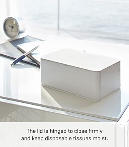 Yamazaki Home Smart Wet Tissue Case - Flushable Wet Wipes Holder Dispenser Storage Box Container For Bathroom - Abs Plastic
