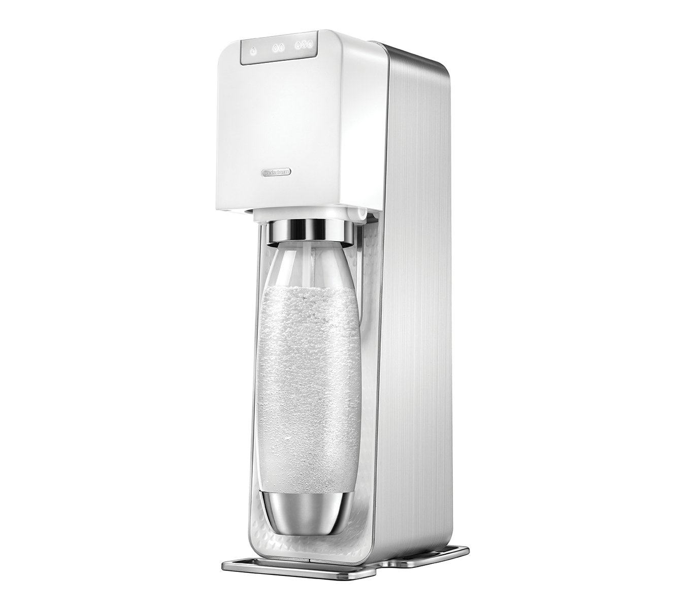 Sodastream Power Metal Sparkling Water Maker Starter Kit with 60L CO2 and 1L Bottle, White