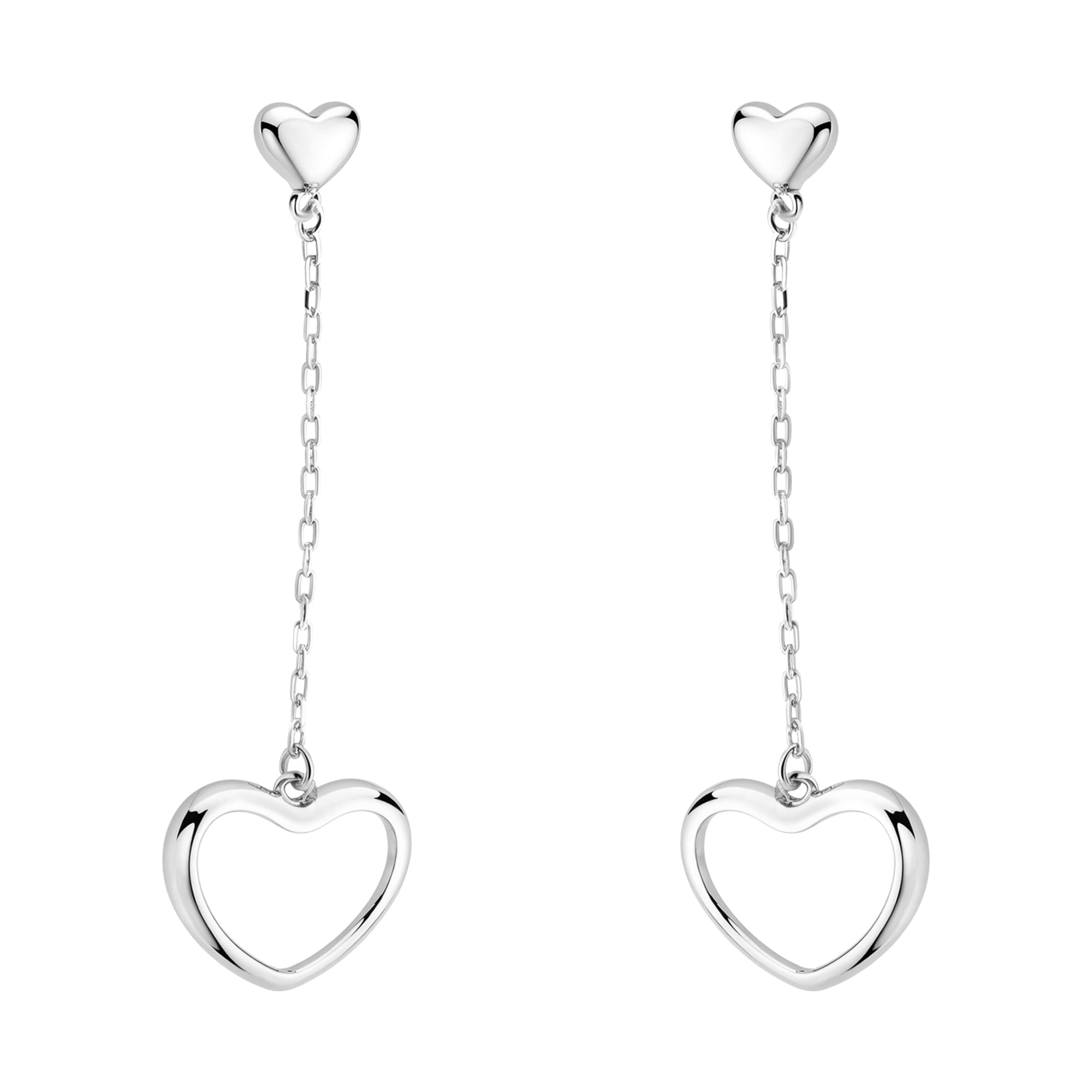 SOFIA MILANI - Women's Earrings 925 Silver - Heart Dangle Earrings - 20529