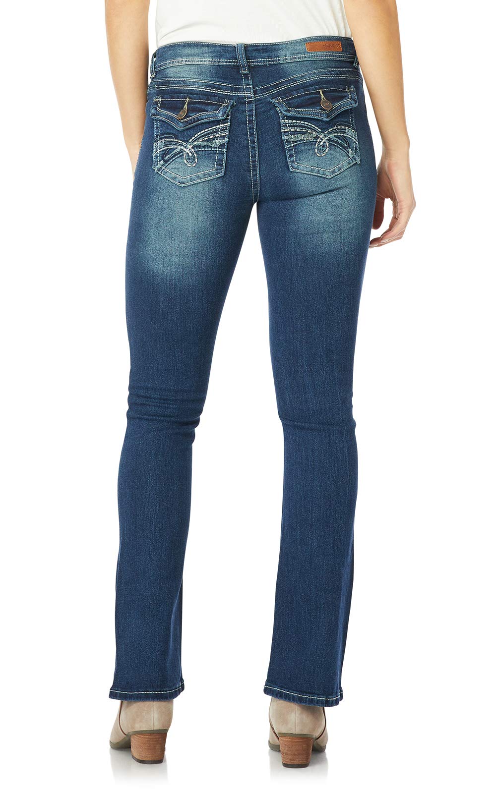 WallFlower Women's Legendary Bootcut Mid-Rise Insta Stretch Juniors Jeans (Standard and Plus), Katy Pure, 15 Long
