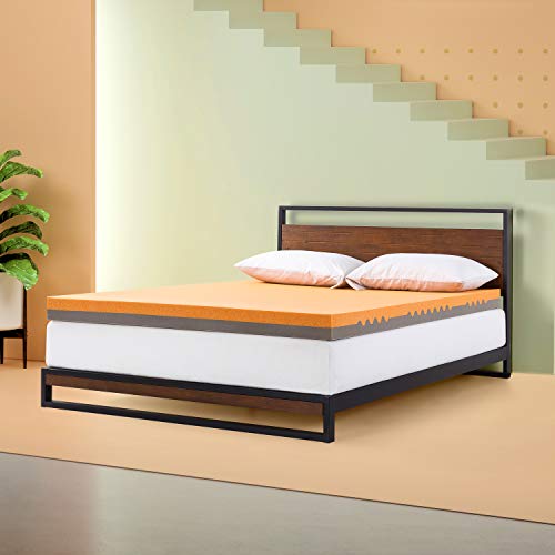 ZINUS 4 Inch Copper Pressure Relief TorsoTec Memory Foam Mattress Topper / Cooling Copper and Gel Formula, Twin