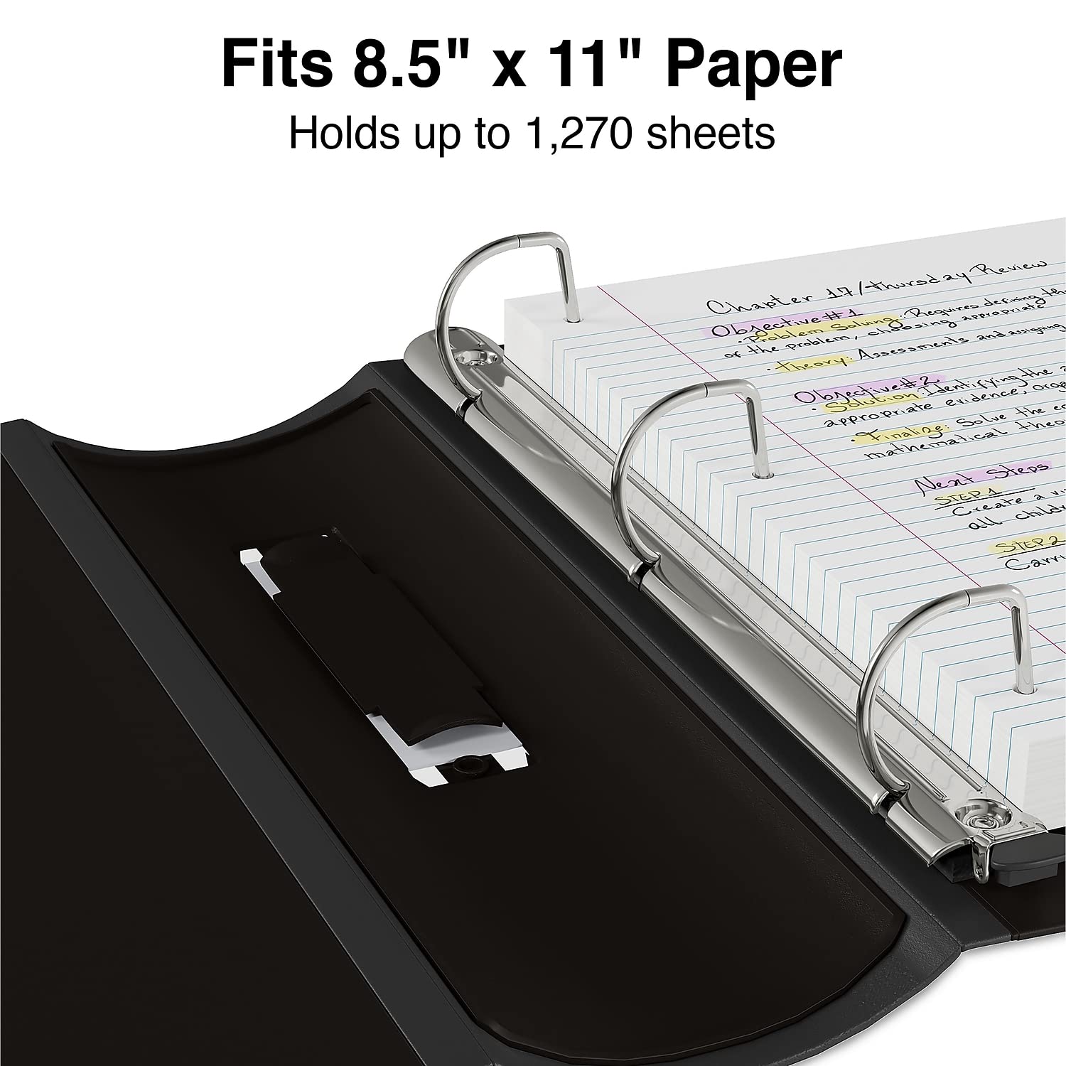 Staples Better Binder Heavy-Duty View, Black, 1000-Sheet Capacity, 5" (Ring Diameter)