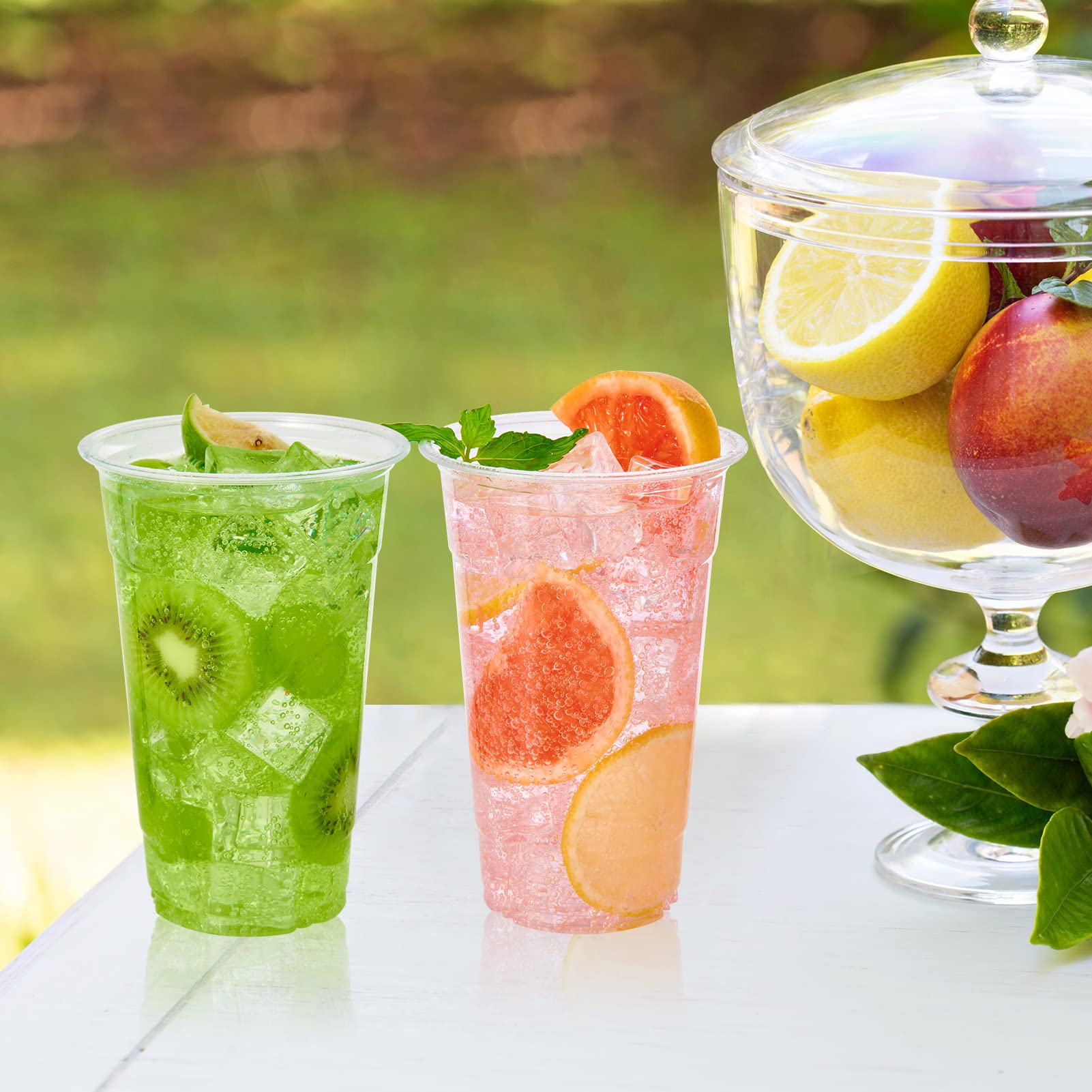 Vplus 300 Pack 12 OZ Clear Plastic Cups, PET Crystal Clear Cups, 12 OZ Disposable Cold Drinking Plastic Cups, Perfect for Ice Coffee, Smoothie, Juice, and mixed beverage(No Lids)