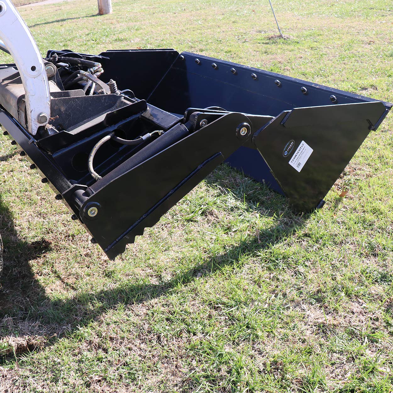 Titan Attachments 35" 4-in-1 Combo Mini Skid Steer Bucket with Cutting Edge