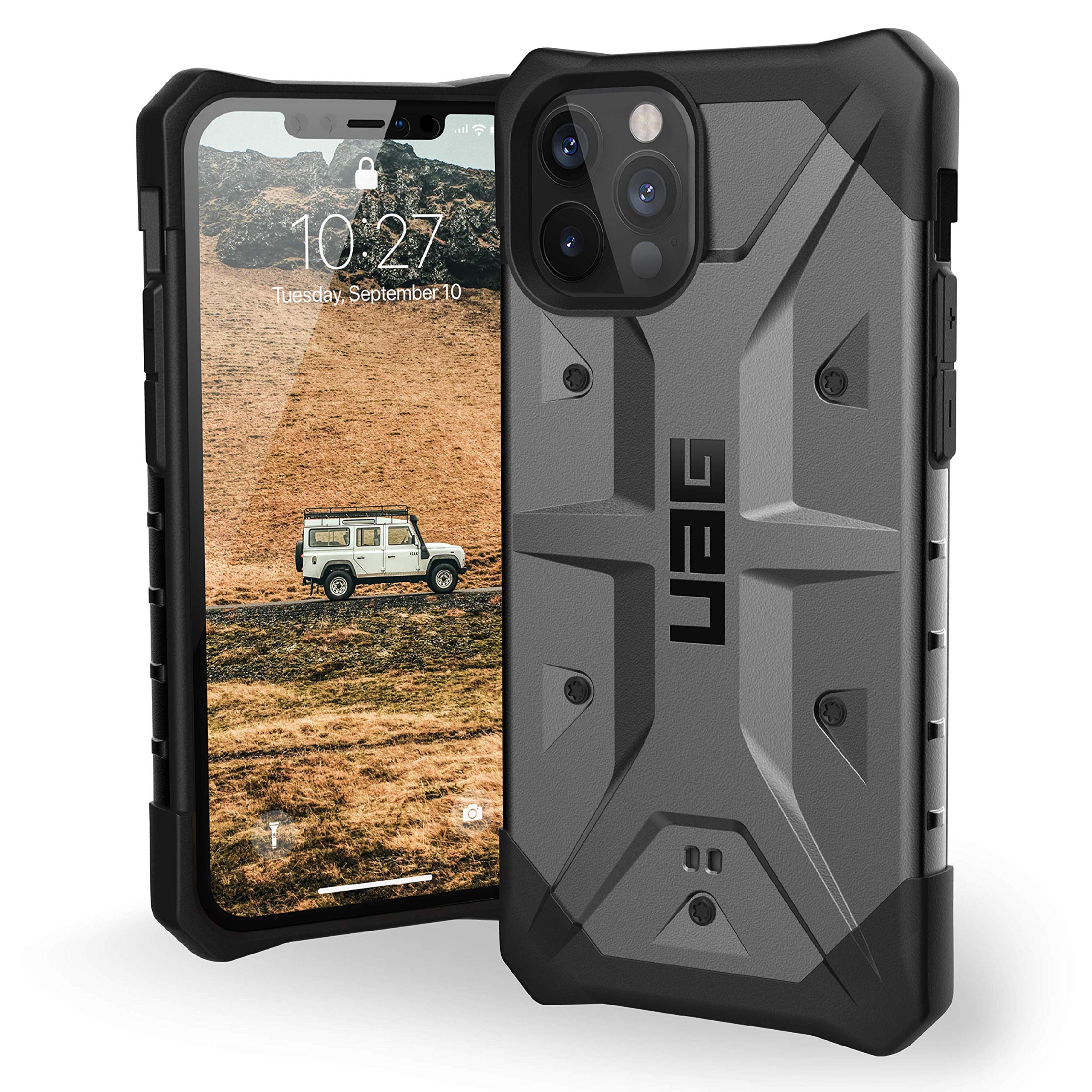 URBAN ARMOR GEAR UAG Designed for iPhone 12 Case/iPhone 12 Pro Case [6.1-inch Screen] Rugged Lightweight Slim Shockproof Pathfinder Protective Cover, Silver