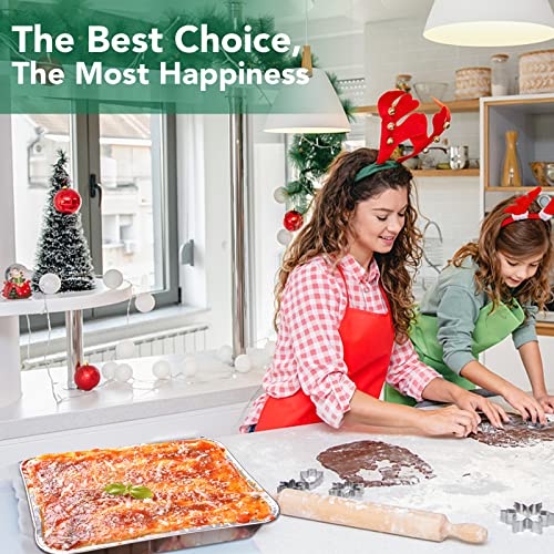 ZENOWICK Aluminum Pans,Disposable Foil Pans-9"x13" Half Size Deep Steam Table Pans 35 PCS,Tin Foil Pans Great for Baking,Prepping Food Cooking, Heating, Storing