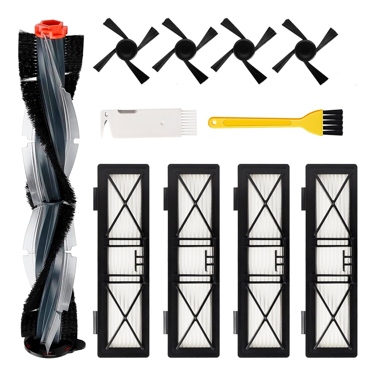 YanBan Replacement Parts Compatible for Neato D Series D75 D80 D85 Connected D3 D4 D5 D6 D7 Robotic,1 Main Brush, Filter,4 Side Brush,4 High Efficiency Filters,Vacuum Cleaner Accessory Kit