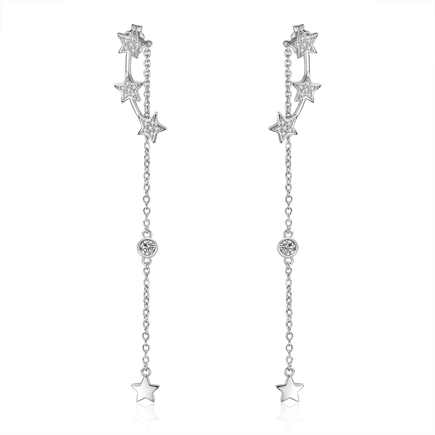 Star Earrings for Women Sterling Silver Star Jewerly Earwire Stud Earrings Gifts for Women