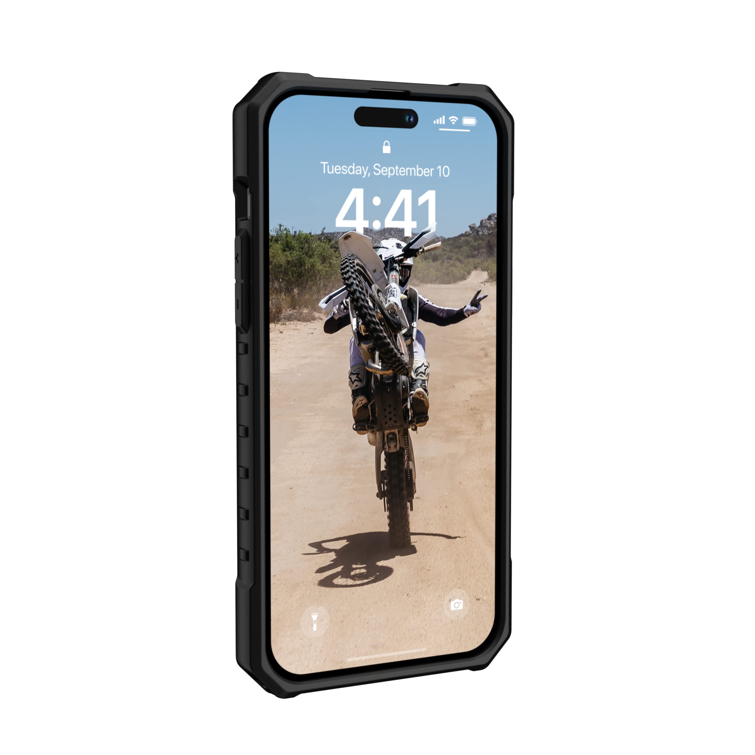 URBAN ARMOR GEAR UAG iPhone 14 Pro Max Case 6.7" Pathfinder White - Compatible with MagSafe Rugged Heavy Duty Protective Cover & Paracord Lanyard Adjustable Wrist Strap Bundle Set