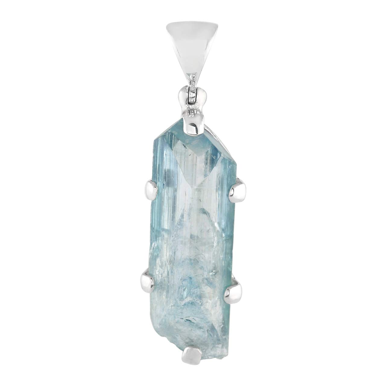 Starborn Aqua Aura Danburite Crystal Pendant in Sterling Silver