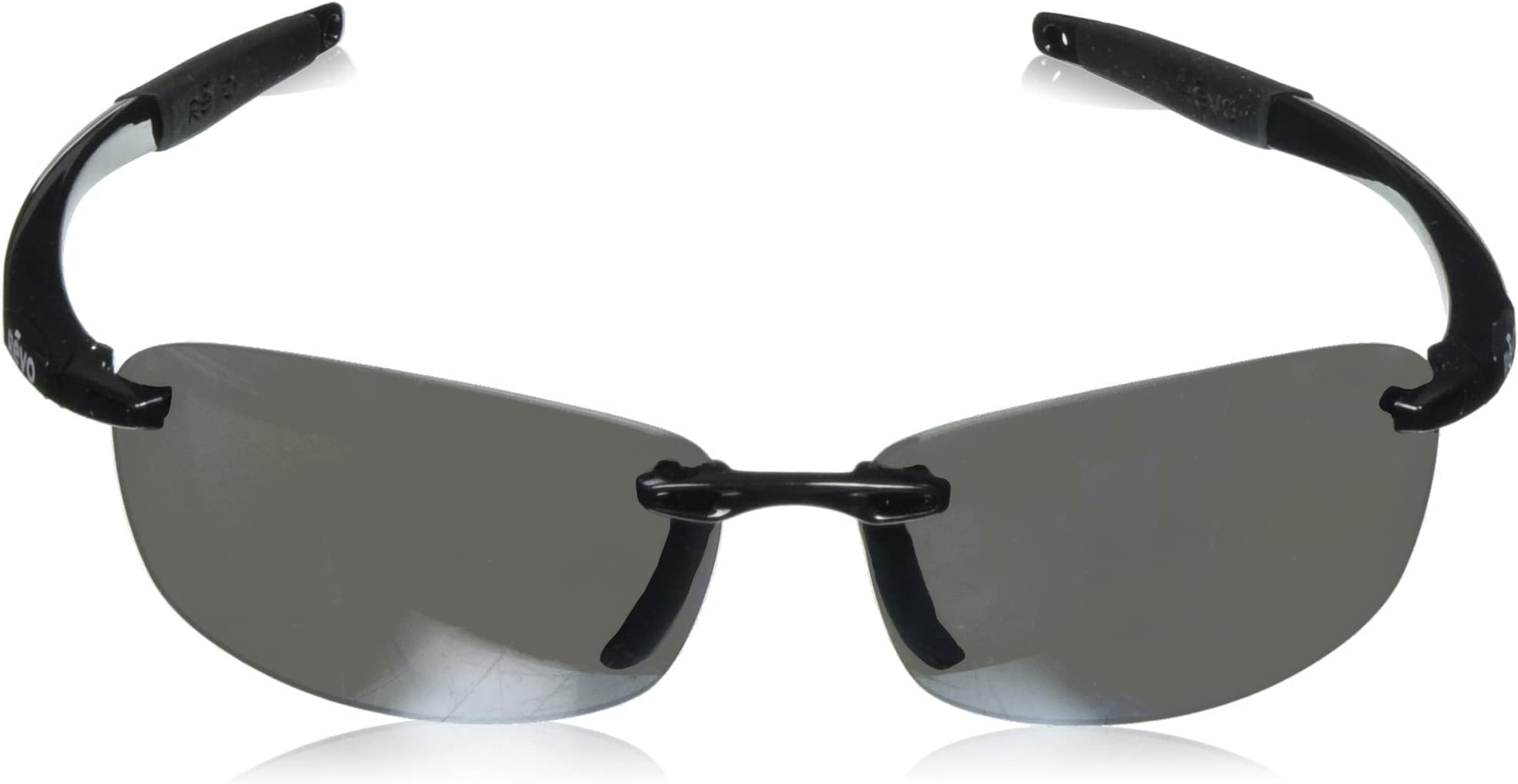 Revo Descend E: Polarized Filters UV, Rimless Small Rectangle Rectangular Sunglasses, Black Frame with Graphite Lens (RE 4060)