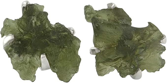 Starborn Creations Rough Moldavite Post Style Earrings